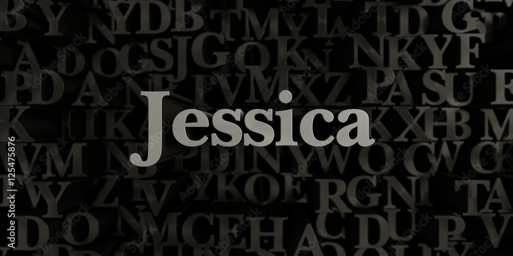 Jessica - Stock image of 3D rendered metallic typeset headline ...