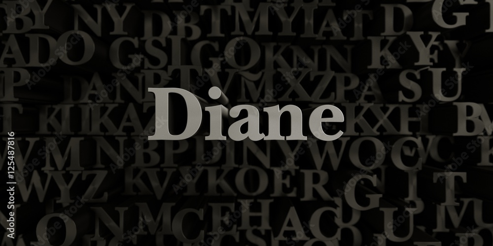 Diane - Stock image of 3D rendered metallic typeset headline ...