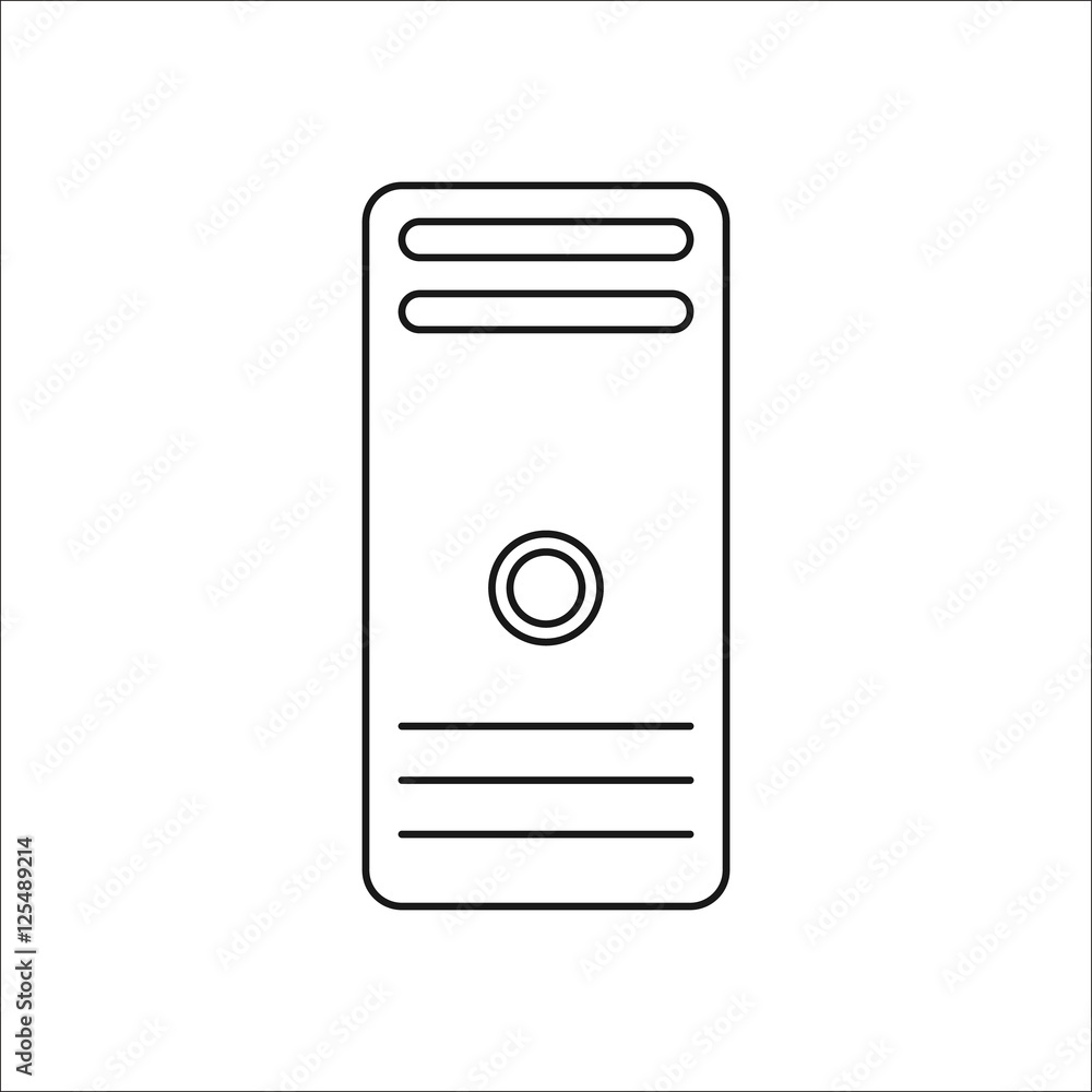 Computer system unit symbol line icon on background Stock-Vektorgrafik ...