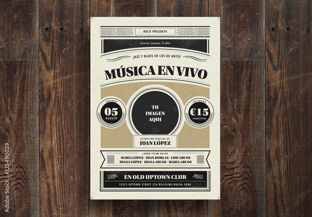 Octavilla de música en directo Stock Template | Adobe Stock