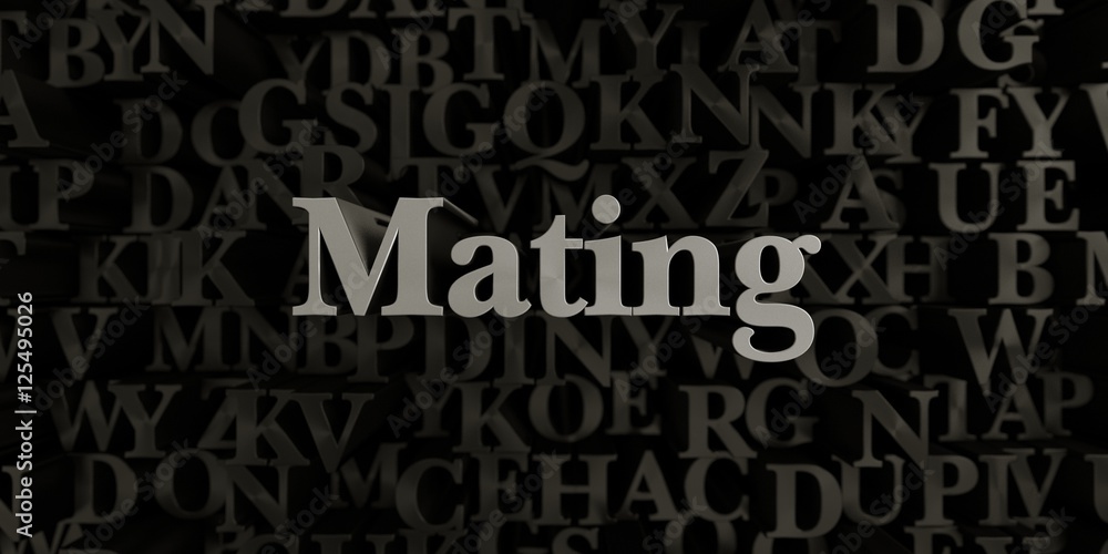 Mating - Stock image of 3D rendered metallic typeset headline ...
