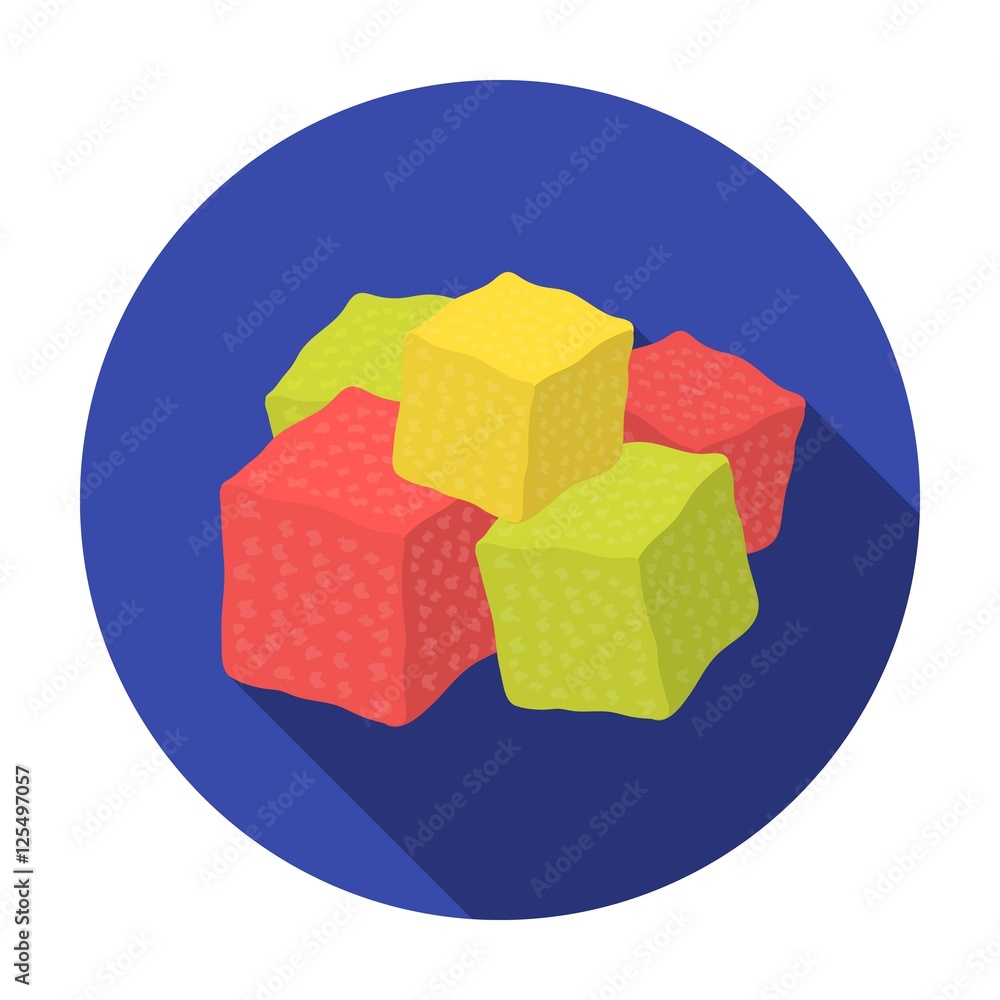 Turkish delight icon in flat style isolated on white background. Arab ...