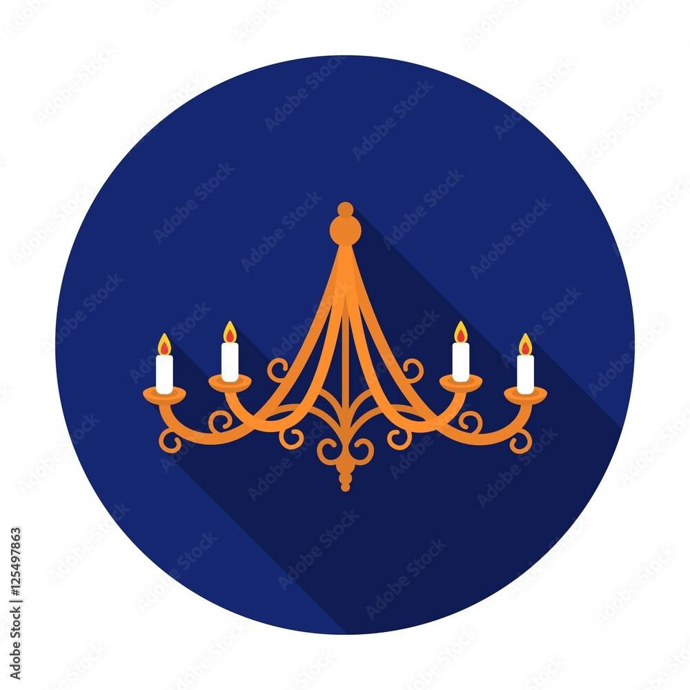 Chandelier icon in flat style isolated on white background. Light ...