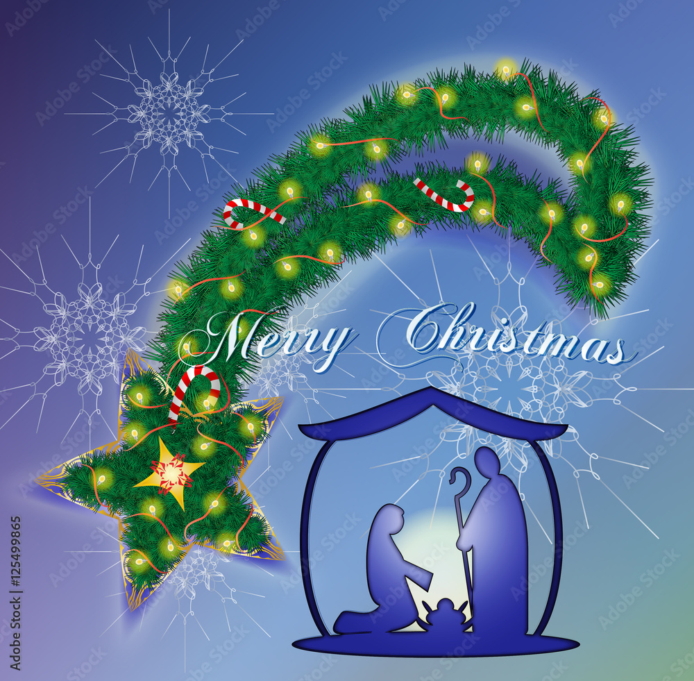 Baby Jesus Christmas Background Blue
