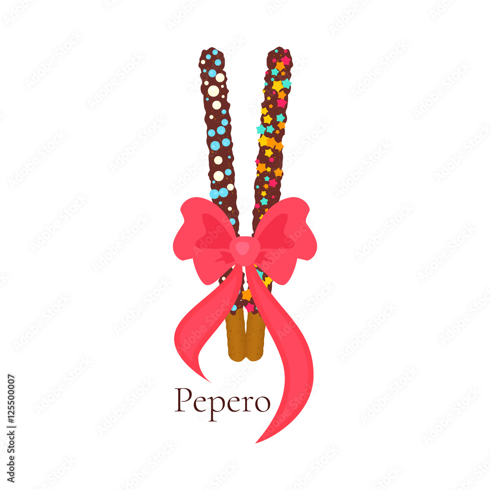 Pepero card design template with South Korean chocolate sticks and a ...