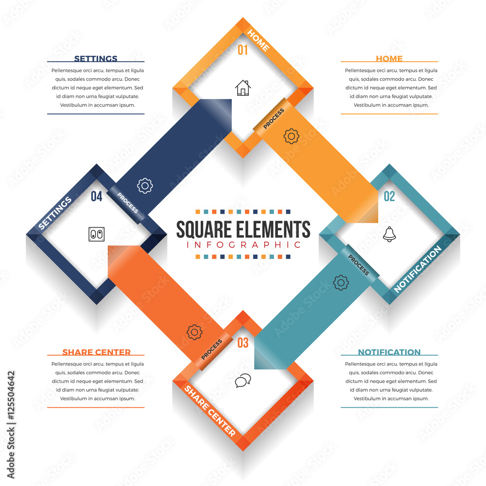 Infographic Square Elements Stock Vector | Adobe Stock