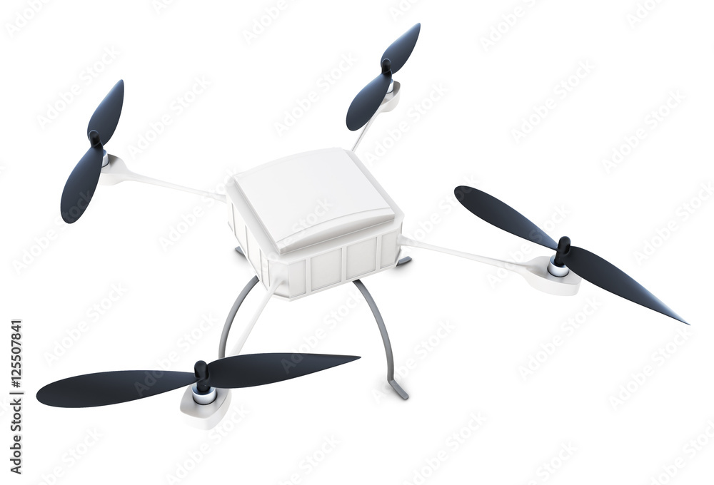 Drone top view isolated on white background. 3d rendering Stock ...