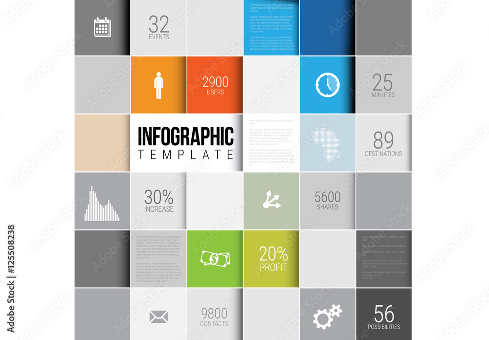 Tile Element Infographic Stock Template | Adobe Stock