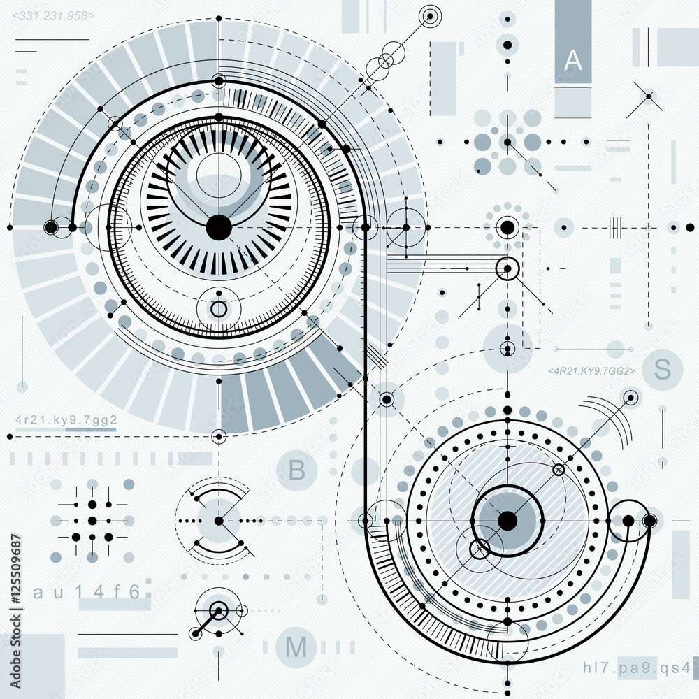 Technical plan, engineering draft. Vector drawing of industrial Stock ...