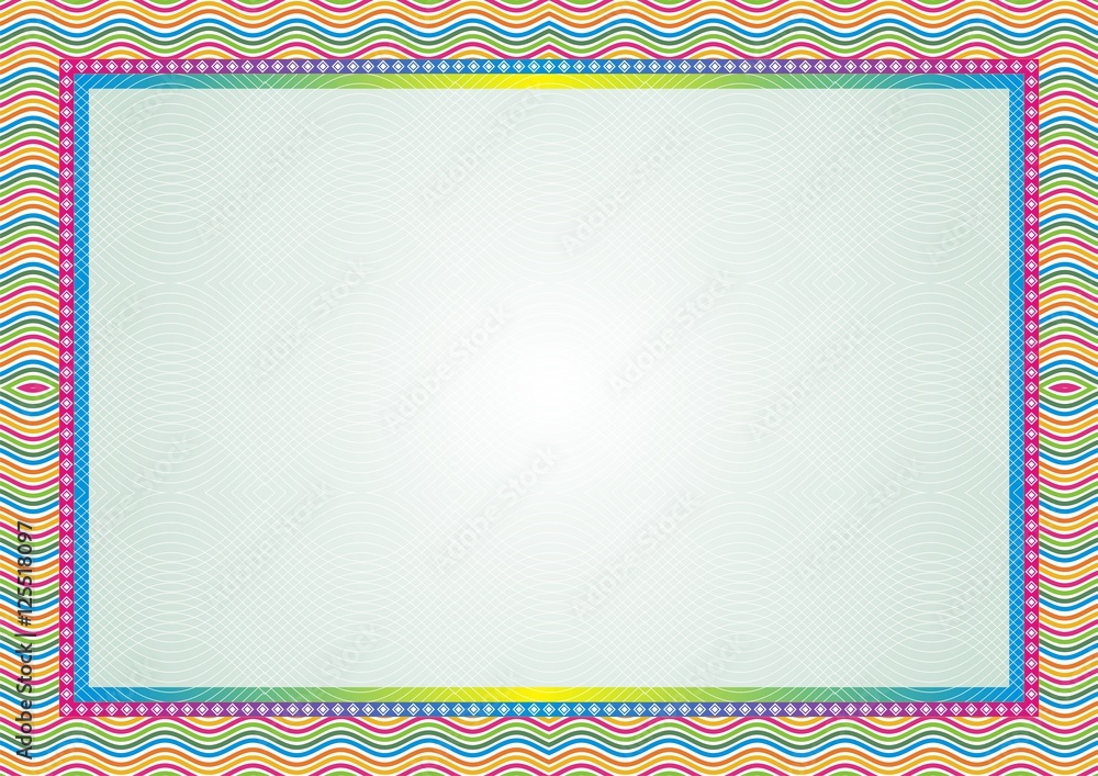 Colorful Frame / Border, suitable for Certificate of Achievement ...