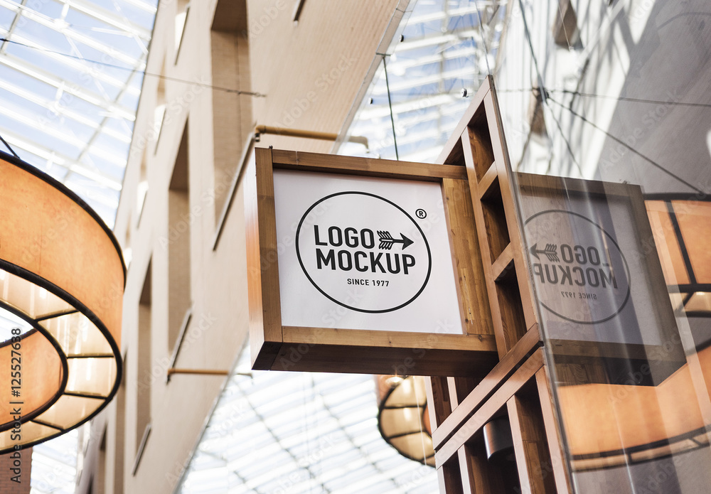 Store Brand Sign Mockup 3 Stock Template | Adobe Stock