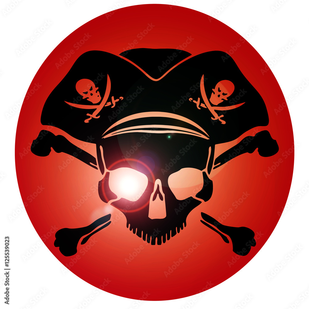 Pirate symbol Jolly Roger skull Stock Illustration | Adobe Stock