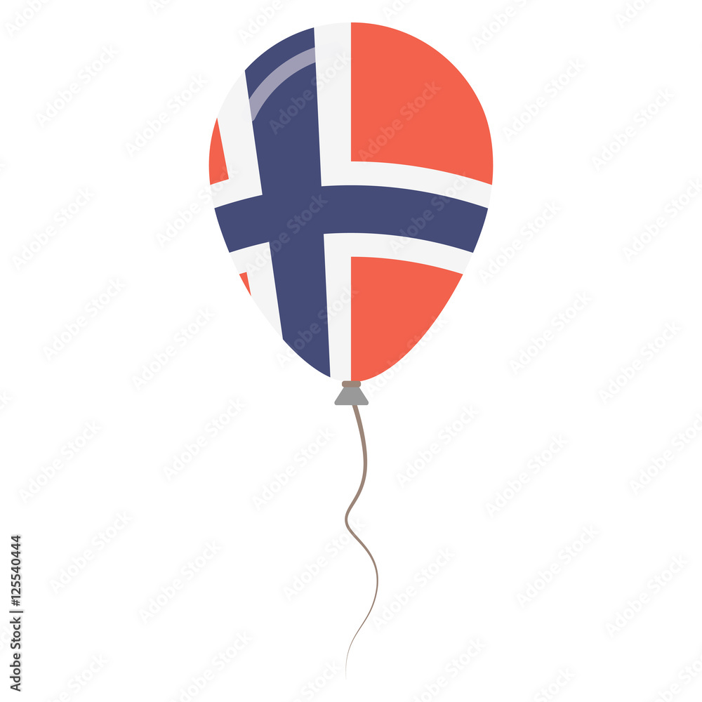 Kingdom of Norway national colors isolated balloon on white background ...