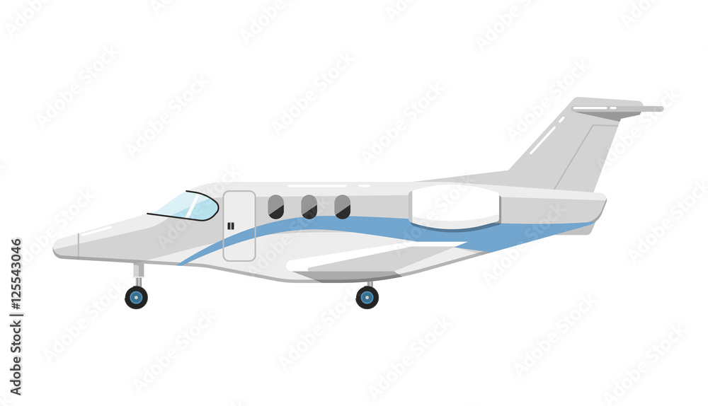 Side view of airplane isolated on white background vector illustration ...