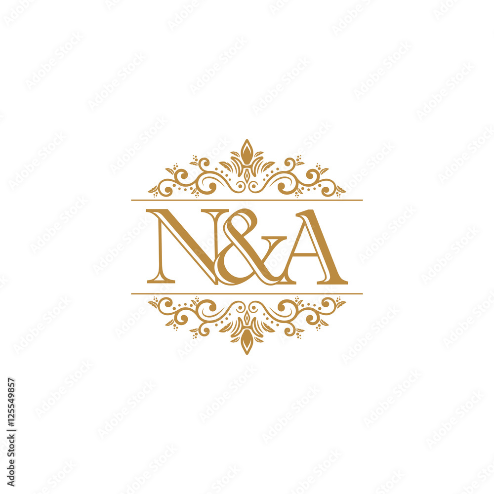 N&A Initial logo. Ornament gold Stock Vector | Adobe Stock