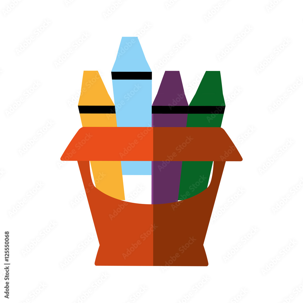 crayons box isolated icon vector illustration design Stock Vector ...