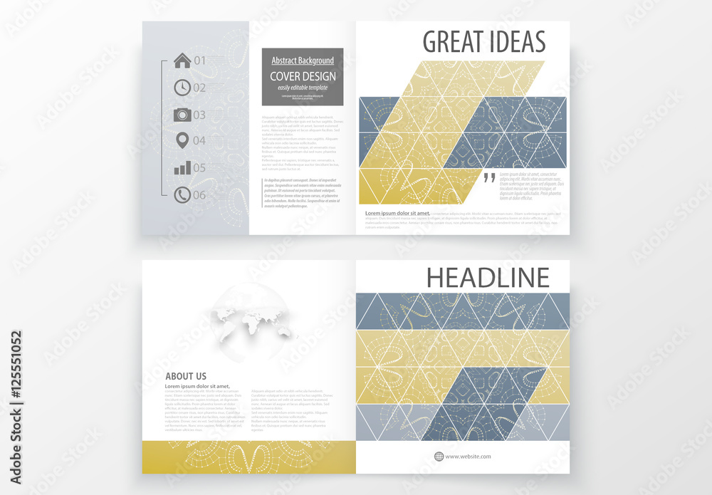 Square Brochure Layout with Dark Geometric Element 2 Stock Template ...