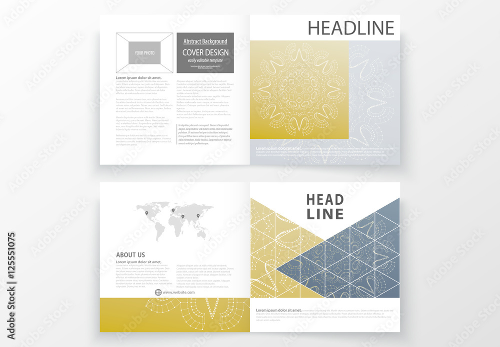 Square Brochure Layout with Dark Geometric Element 5 Stock Template ...