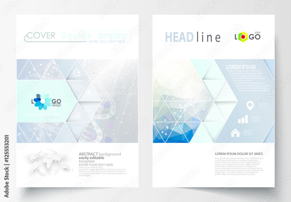 A4 Brochure Layout with a DNA Strand Design Element 6 Stock Template ...