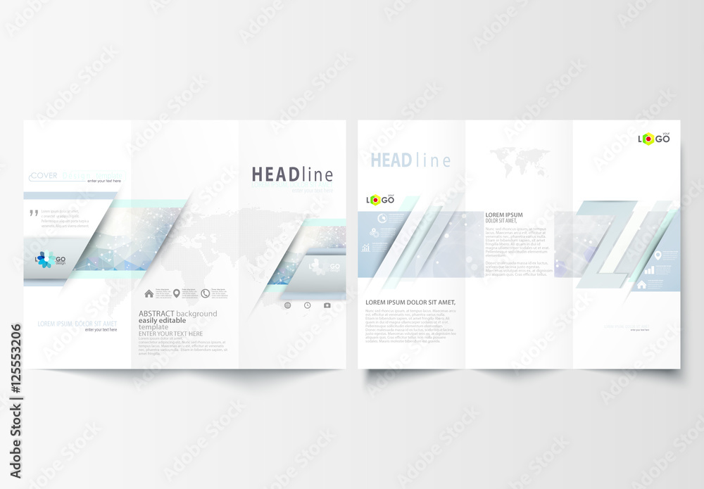 Trifold Brochure Layout with a DNA Strand Design Element 1 Stock ...