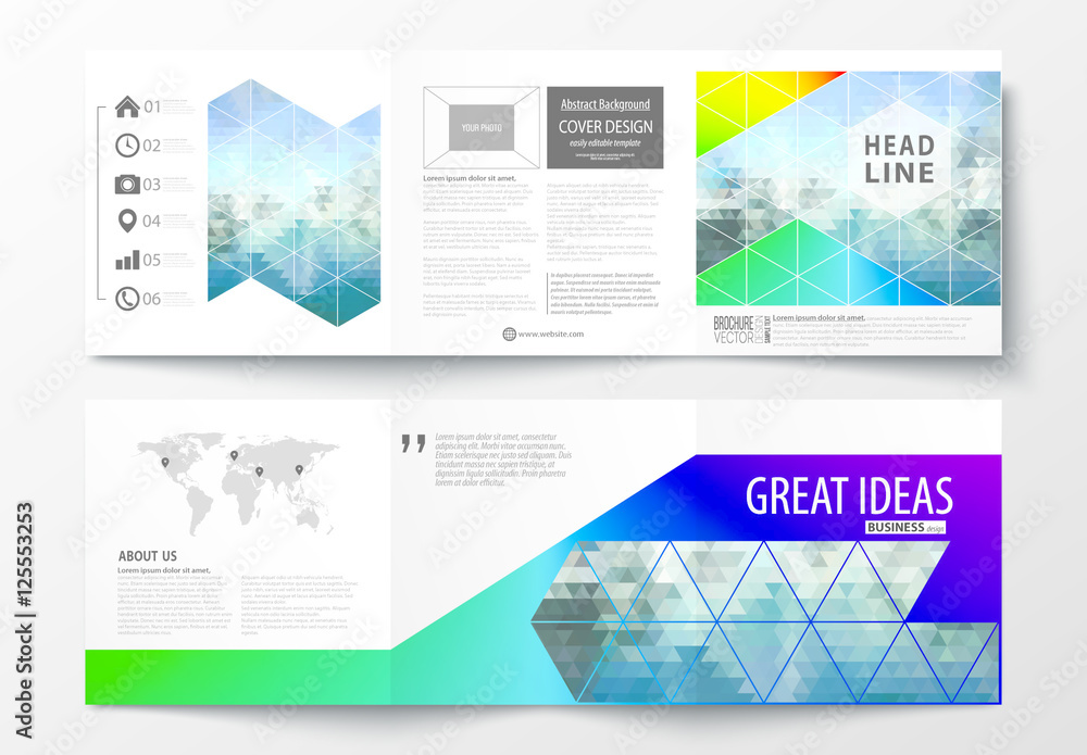 Trifold Brochure Layout with a DNA Strand Design Element 3 Stock ...