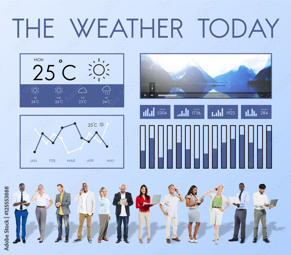 Weather Condition News Report Climate Forecasting Meteorology Te foto ...