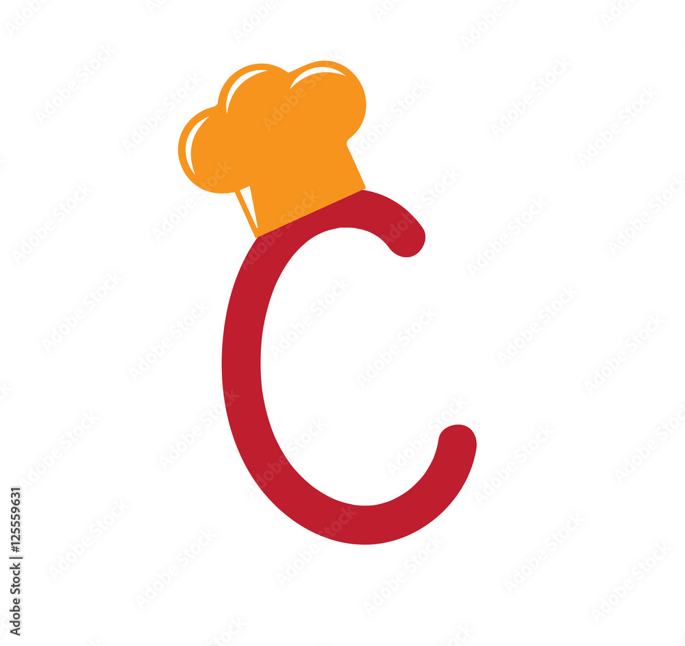 Cook Themed Alphabet Design Concept: C Stock Vector | Adobe Stock
