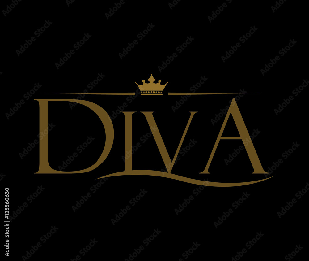 Diva Logo Design Stock Vector | Adobe Stock