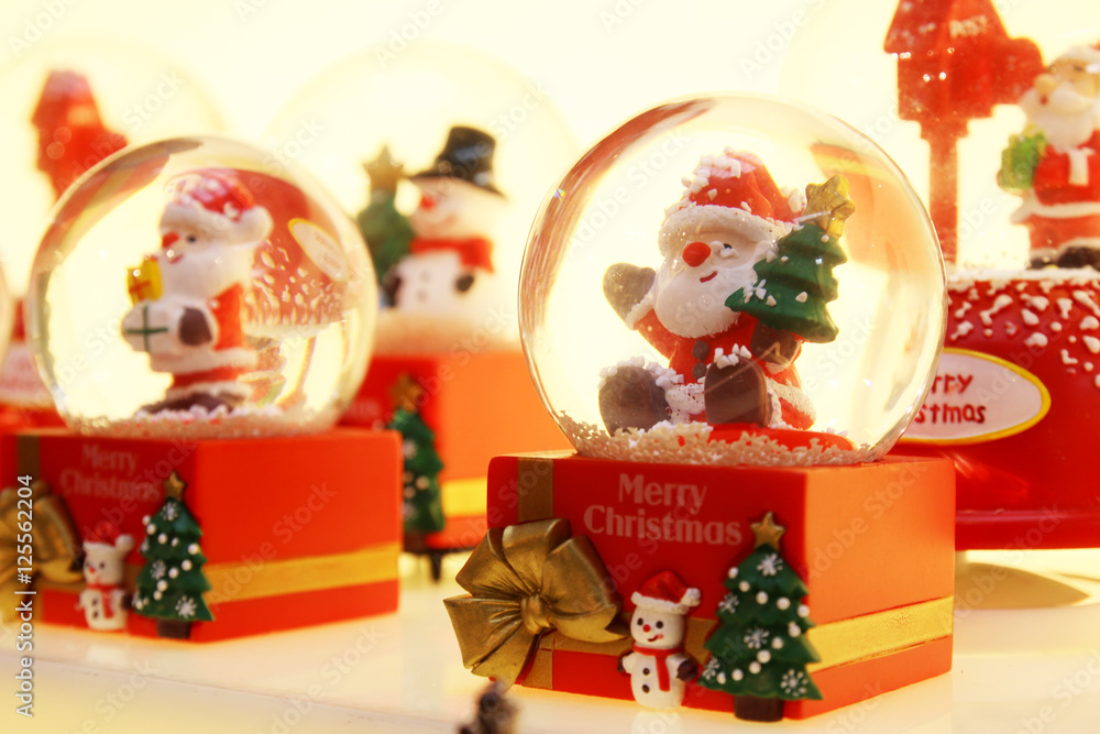 Christmas themed snow globe Stock Photo | Adobe Stock