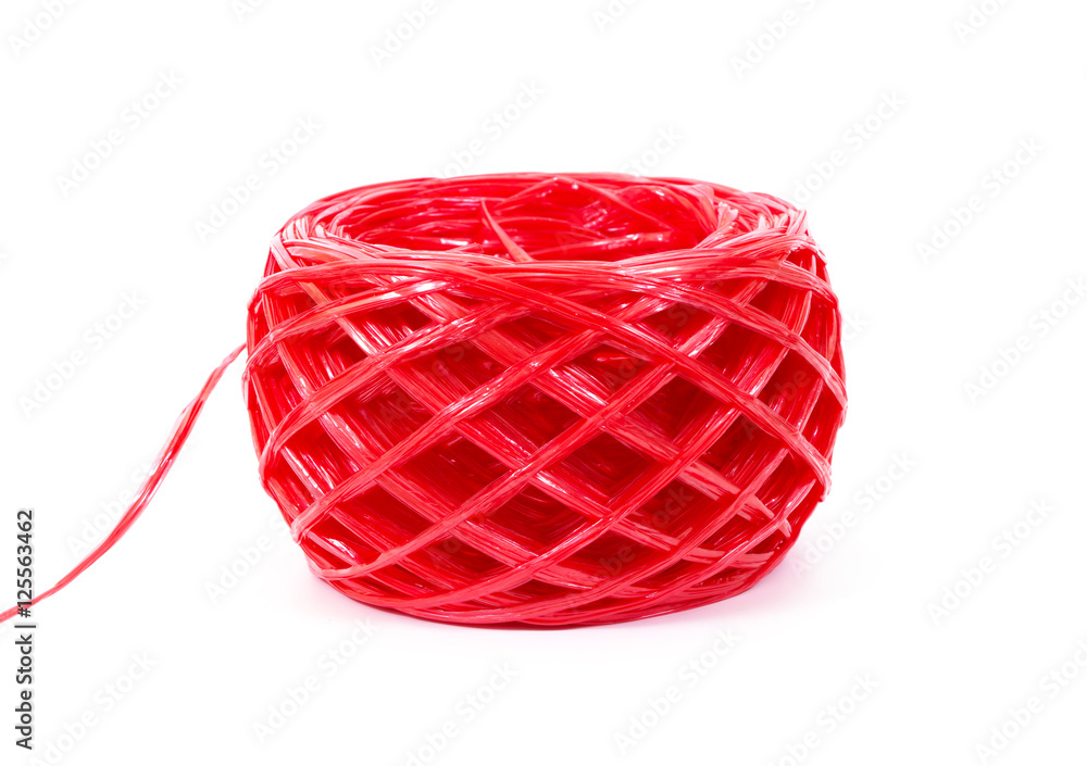 Red plastic rope isolated on white background.Plastic rope isola Stock ...