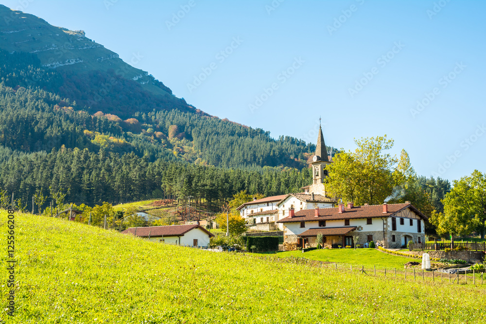 traditional countryside village at basque country Stock Photo | Adobe Stock