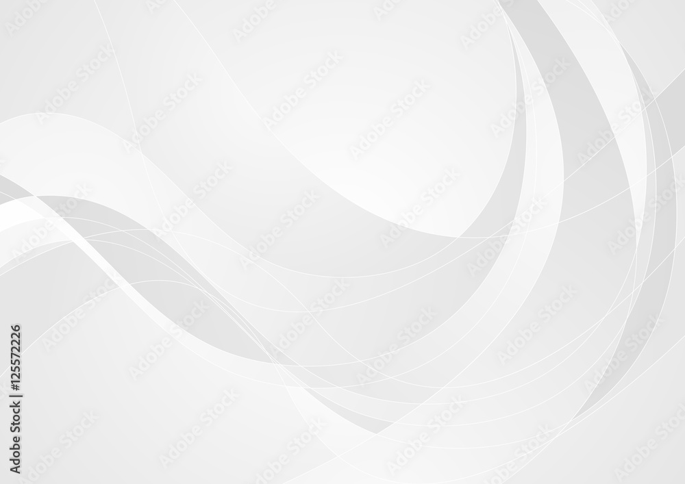 Abstract light grey waves background Stock Vector | Adobe Stock