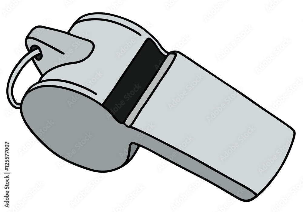 Hand drawing of a metal small whistle Stock Vector | Adobe Stock