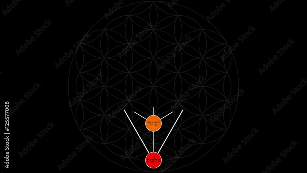 Kabbalah Tree of Life with Hebrew Text in a Color Spectrum on a Flower ...