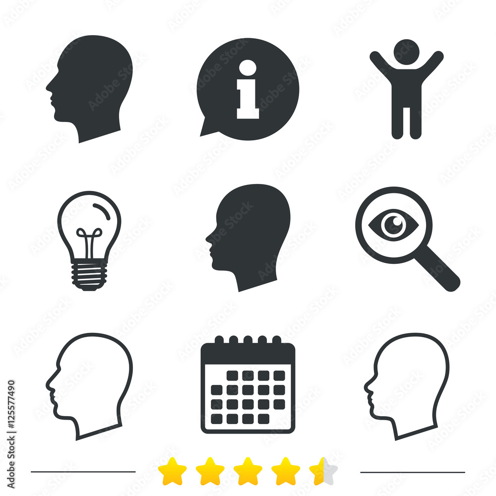 Head icons. Male and female human symbols. Stock Vector | Adobe Stock