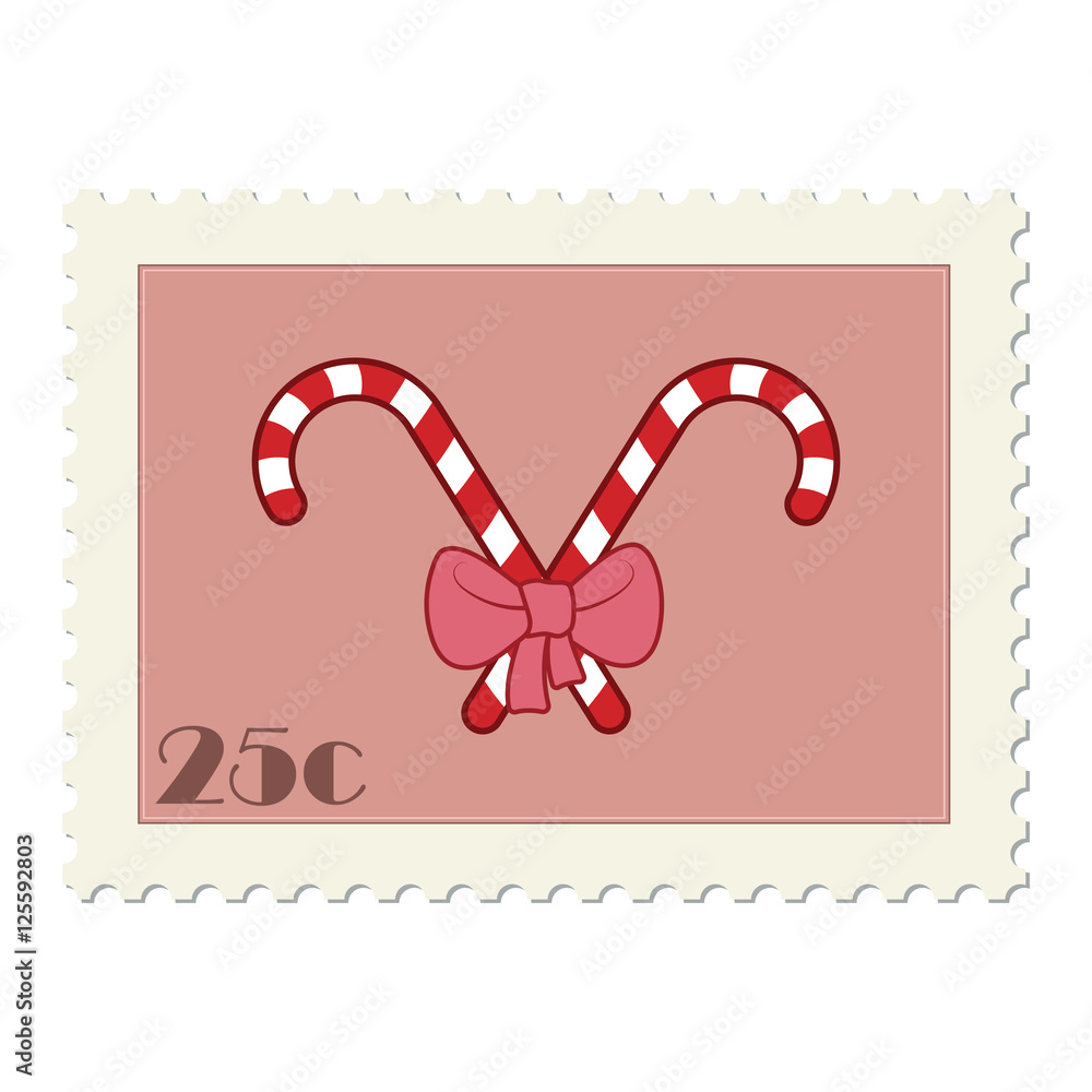 Vetor de Fancy candy cane stamp do Stock | Adobe Stock
