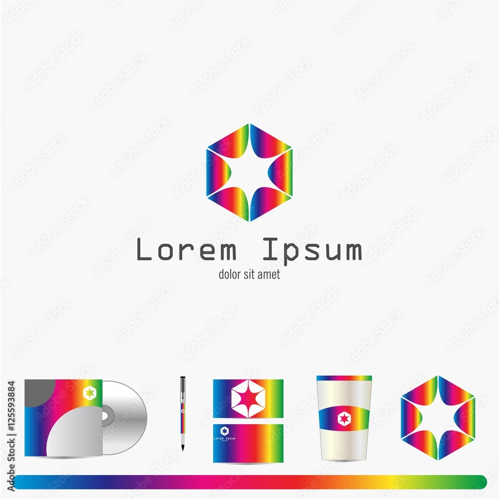 Abstract square logo vector template. Corner geometric shape and ...