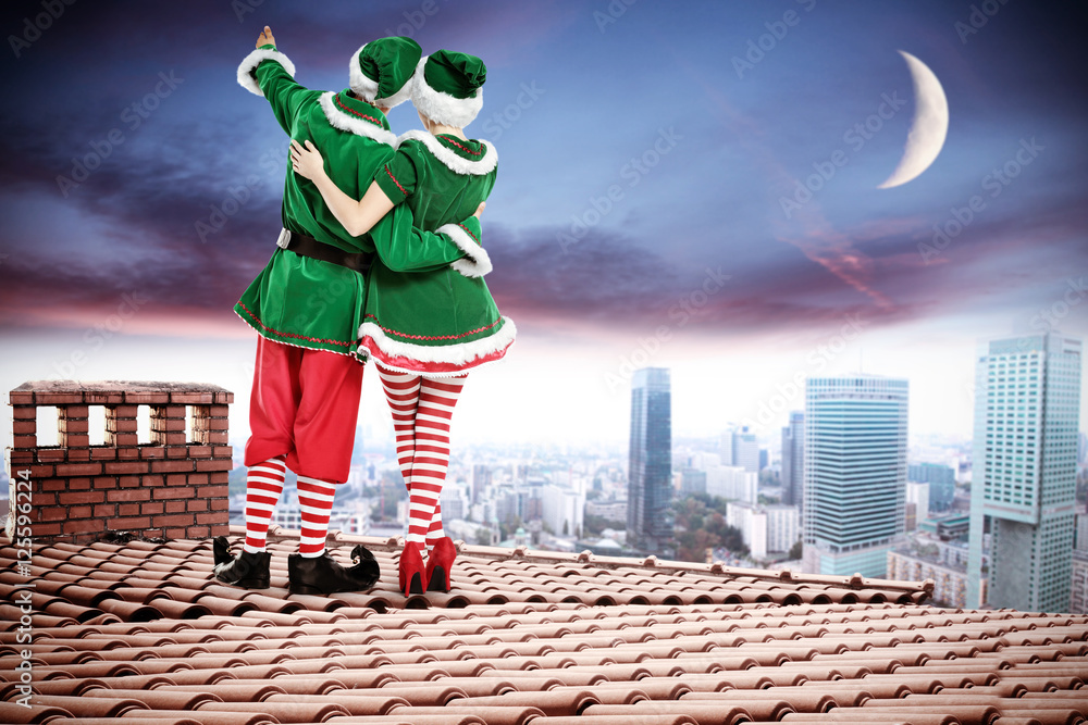elf on roof Stock Photo | Adobe Stock