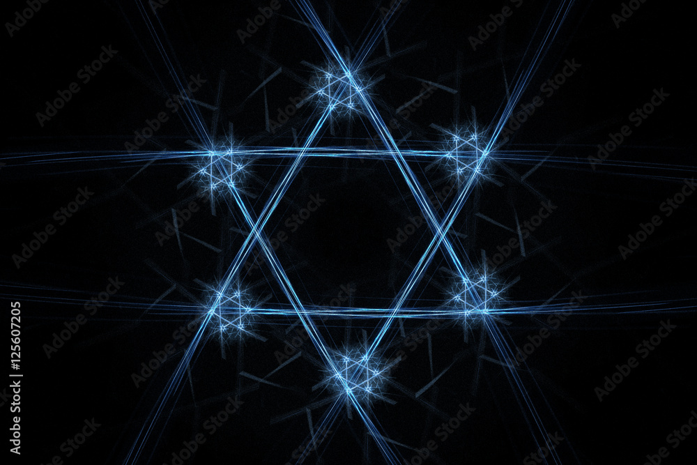 Fractal Star of David with small stars Stock Illustration | Adobe Stock