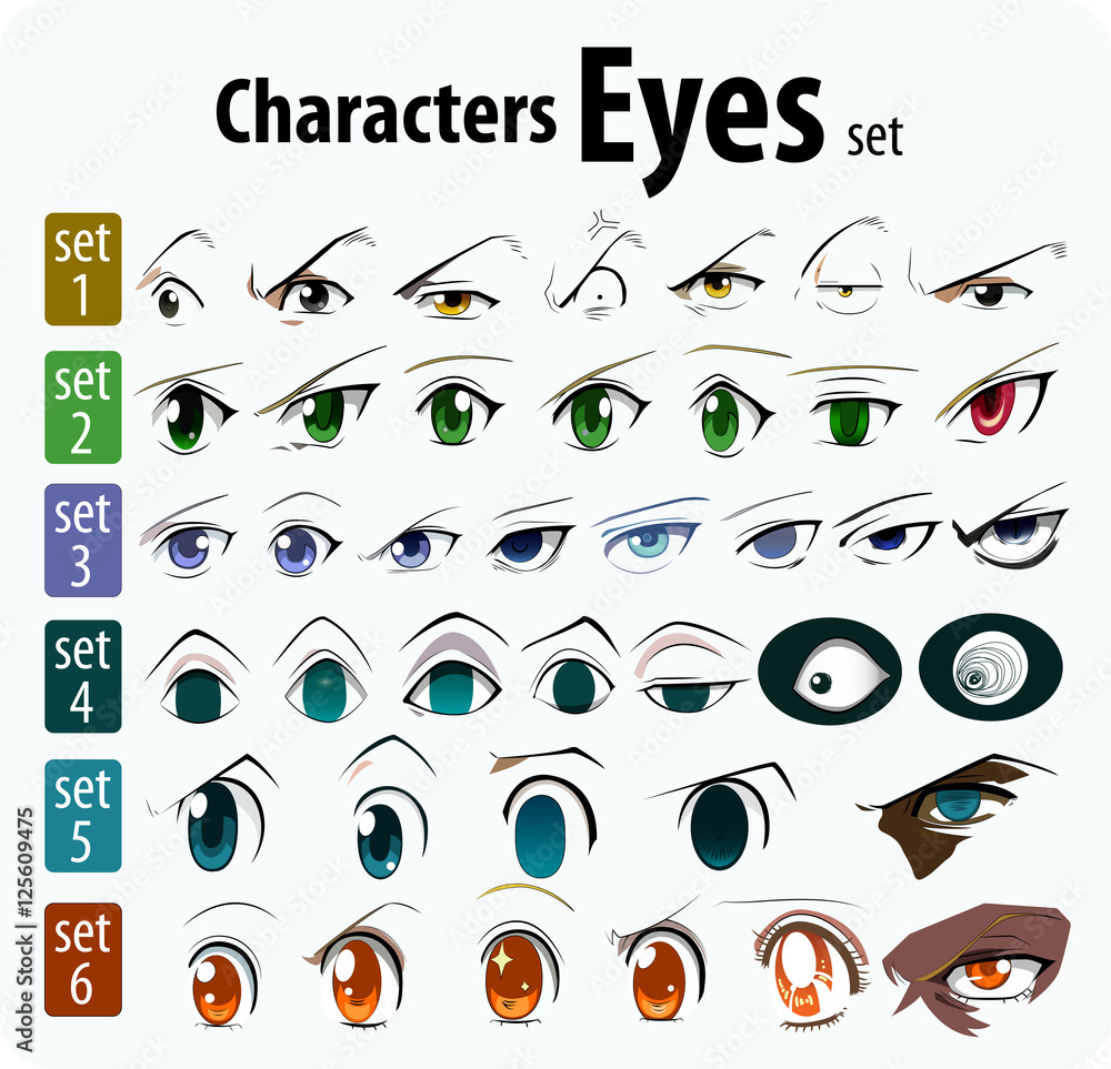 Character eyes set Stock Vector | Adobe Stock