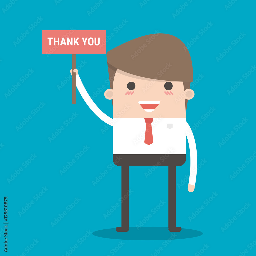 Businessman hands holding Thank you sign vector Stock Vector | Adobe Stock