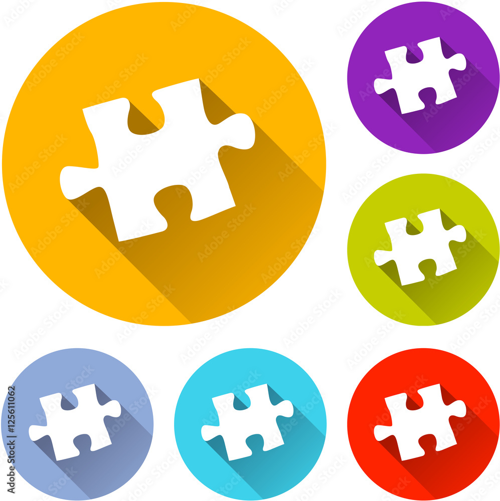 six puzzle icons Stock Vector | Adobe Stock