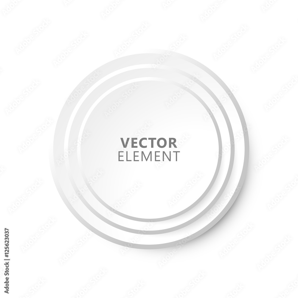 High Quality Modern White Button on White Background. Vector Isolated ...