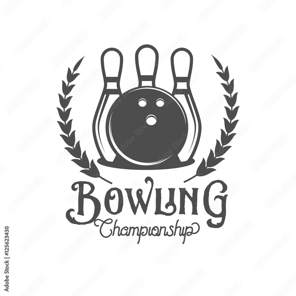 bowling emblem, label, badge and designed elements Stock Vector | Adobe ...