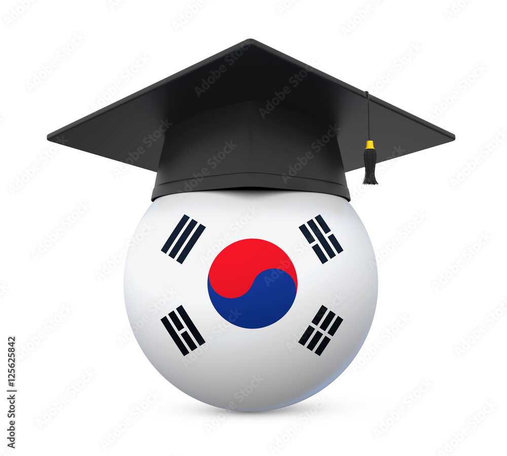 Graduation Cap with South Korea Flag Stock イラスト | Adobe Stock