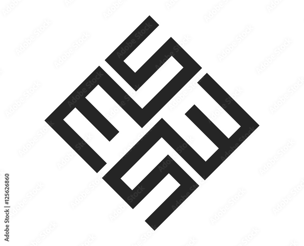 MS Logo Design Stock Vector | Adobe Stock