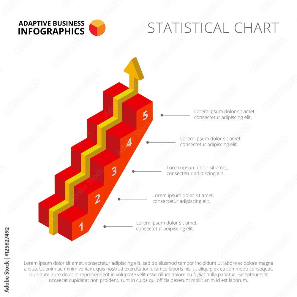 Arrow and Stairs Diagram Slide Template Stock Vector | Adobe Stock