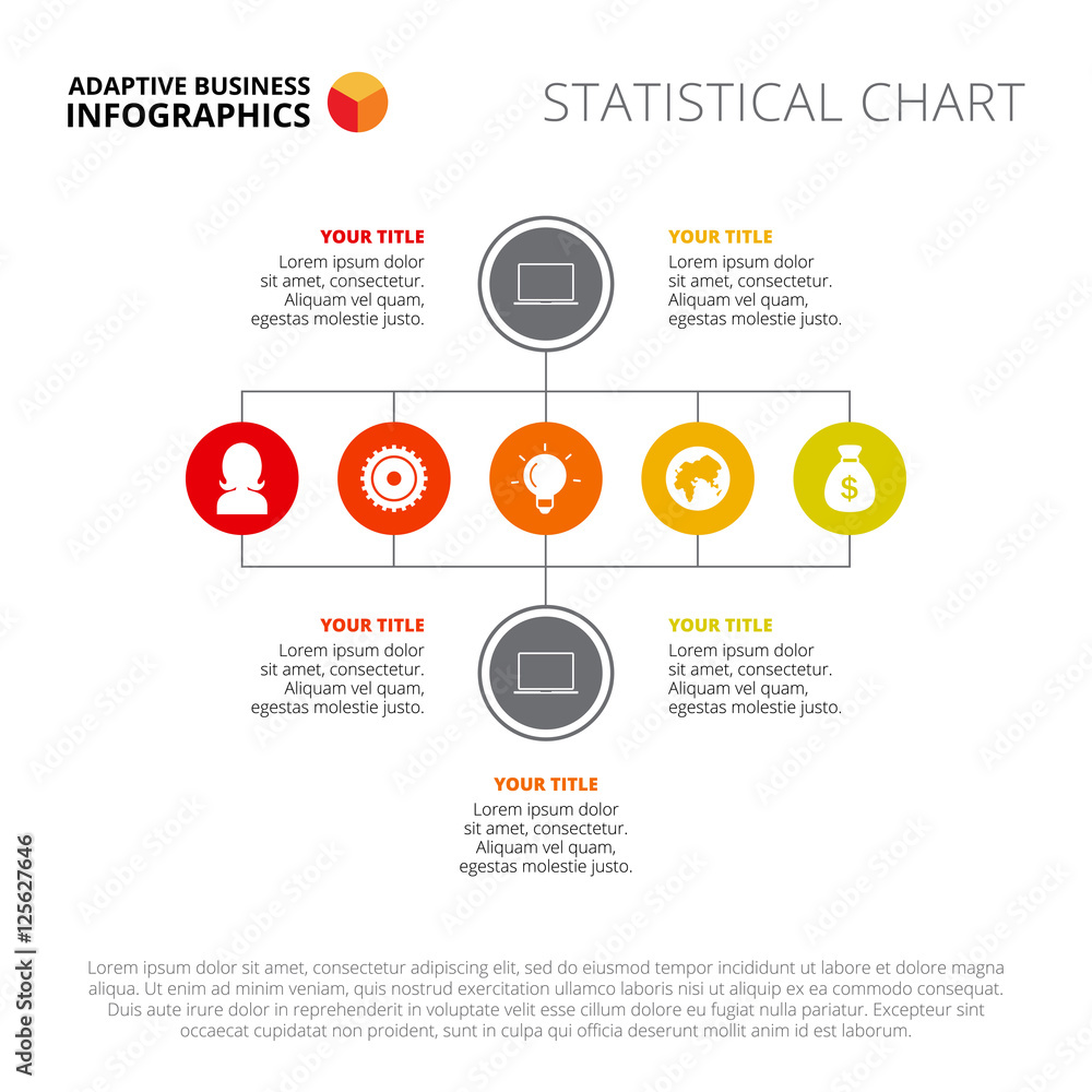 Five Elements Flowchart Slide Template Stock Vector | Adobe Stock