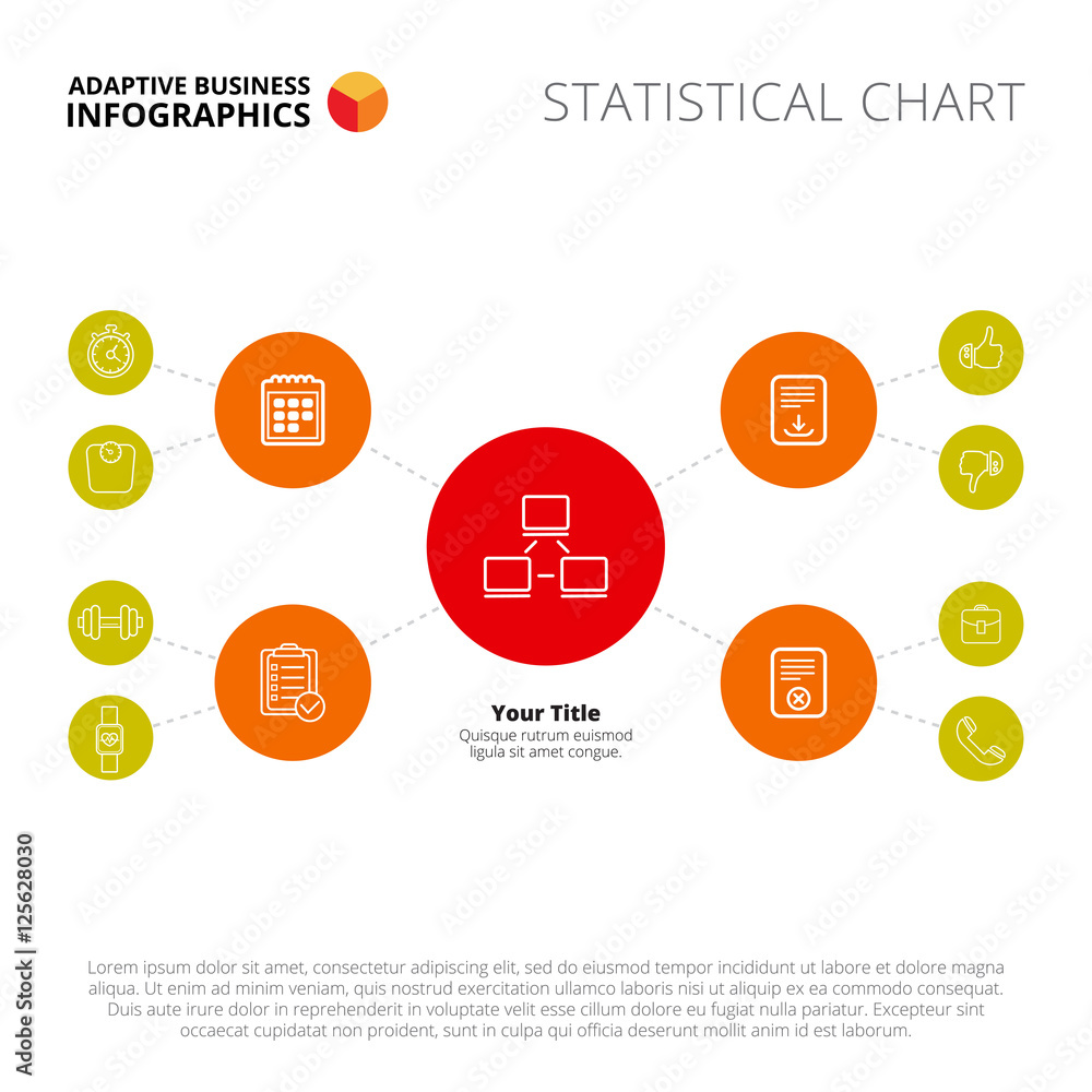 Two Levels Mind Map Slide Template Stock Vector | Adobe Stock