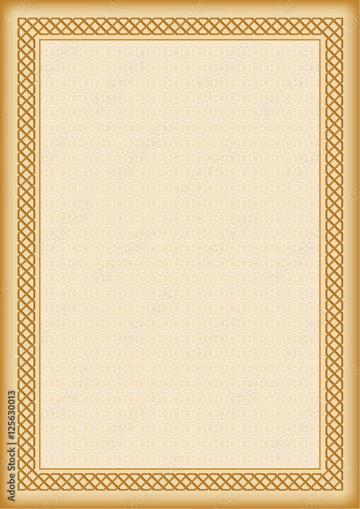 Decorative frame in Arabic style and background with tangier grid ...